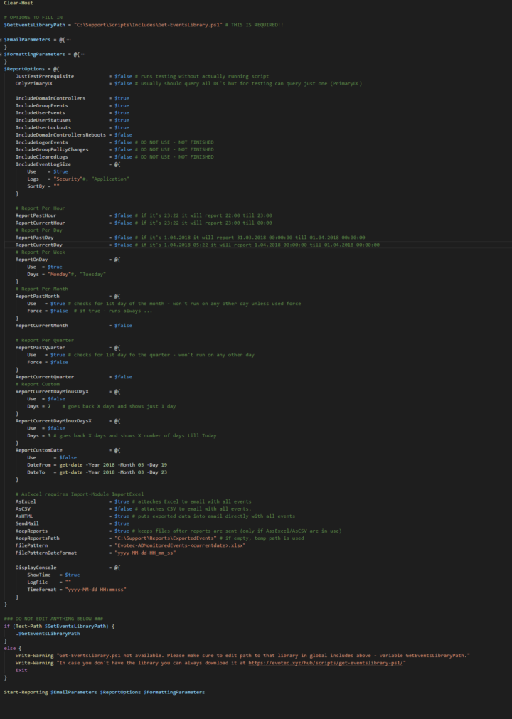 Monitoring User, Groups Changes in Active Directory - version 0.8 - Evotec