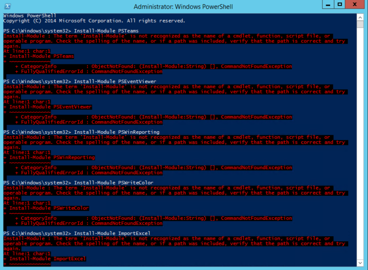 Install Module The Term Install Module Is Not Recognized As The Name Of Cmdlet Function