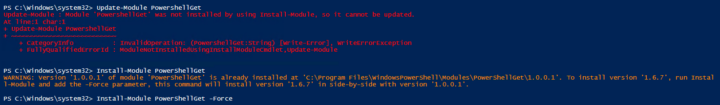Update Module Module Powershellget Was Not Installed By Using Install Module So It Cannot