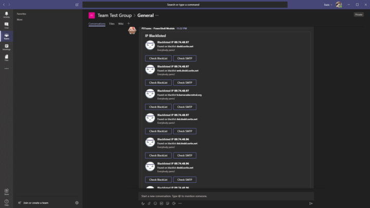 PSBlackListChecker - Notifications to Microsoft Teams, Slack of Blacklisted IPs - Evotec