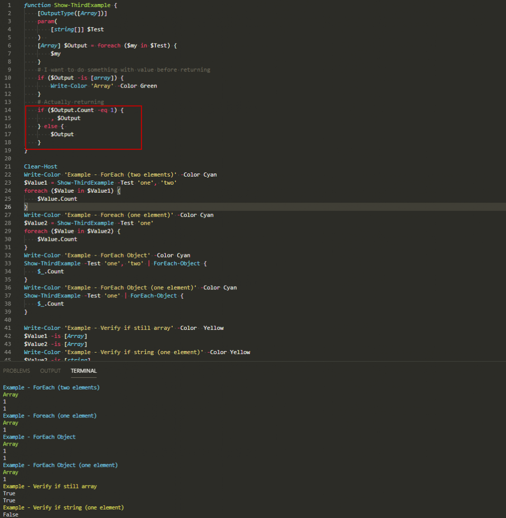 PowerShell - Returning one object from a function as an Array - Evotec