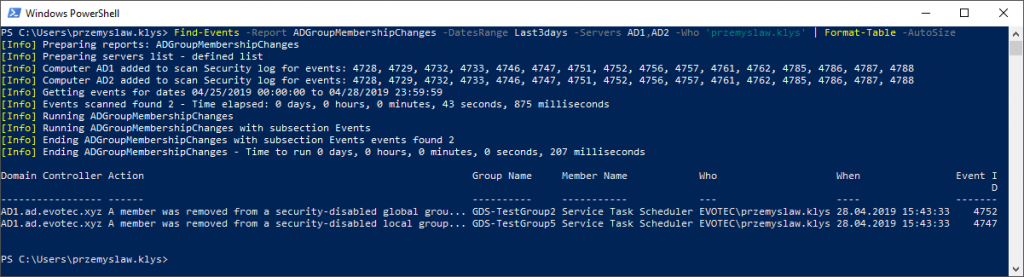 The only PowerShell Command you will ever need to find out who did what ...