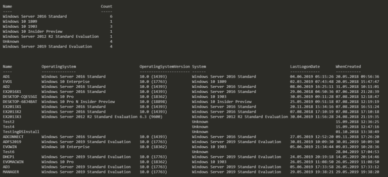 Getting Windows 10 build version from Active Directory - Evotec