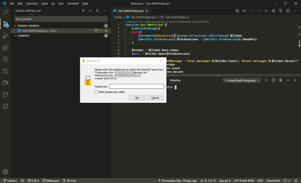 Getting Verified badge next to your GitHub commits in VS Code - Evotec