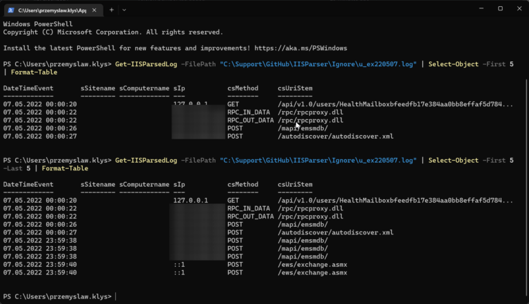 Reading IIS logs with PowerShell - Evotec