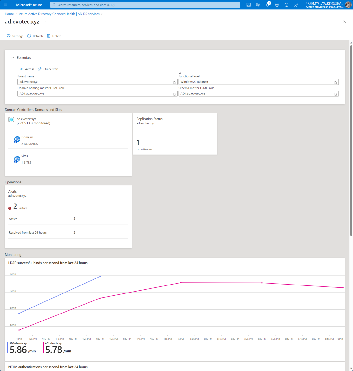 Active Directory Health Check using Microsoft Entra Connect Health ...