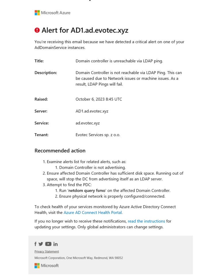 Active Directory Health Check using Microsoft Entra Connect Health ...